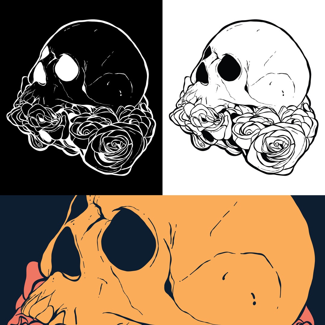 Roses and Bones Awesome Design, Instant Download SVG, PNG, Dxf, Jpg ...