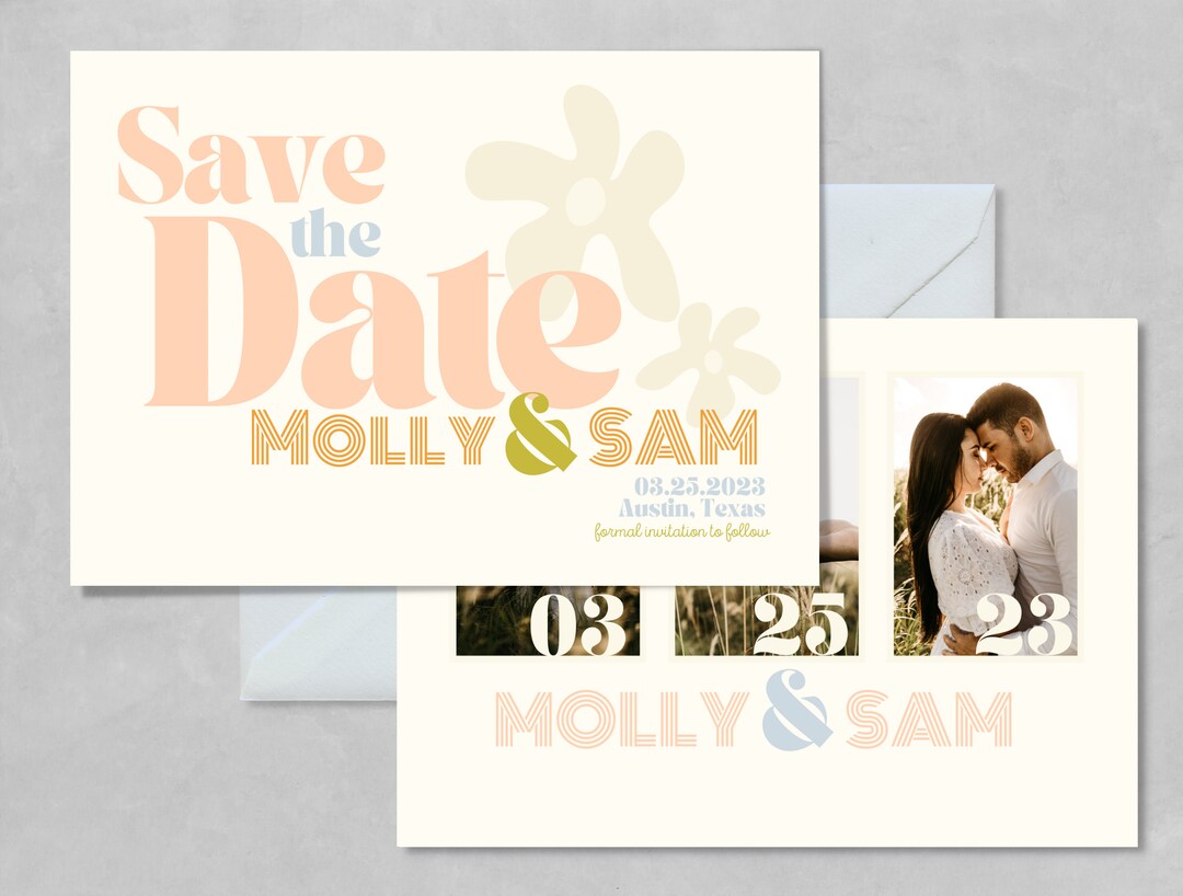 Fun Colorful Save the Date Template, Wedding Save the Date Card ...