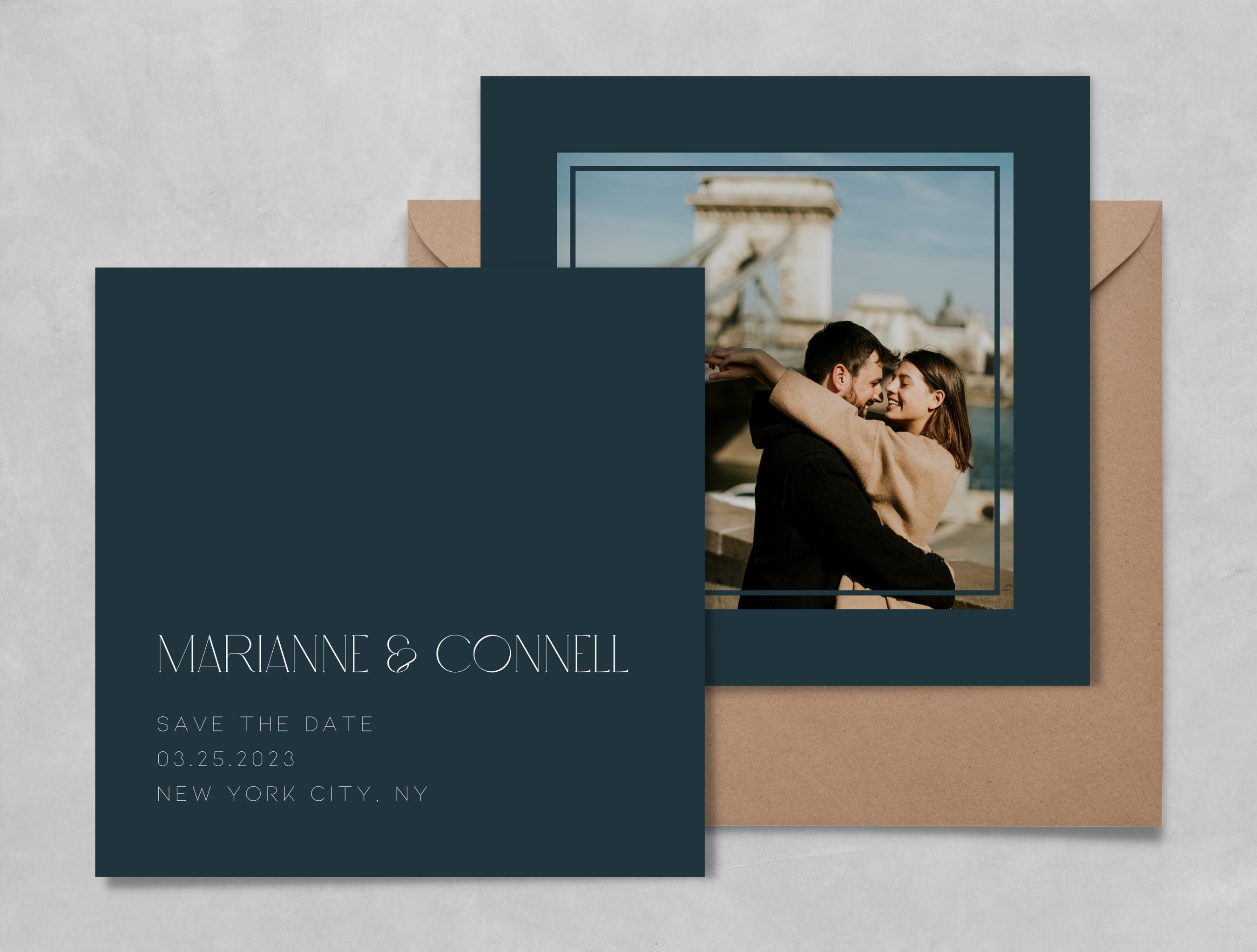 Classic Neutral Save the Date Template, Wedding Save the Date Card ...