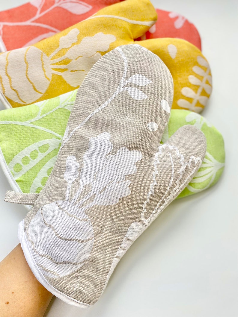 Jacquard Kitchen Glove Yellow Kitchen Mitt Oven Jacquard Mitt Elegant ...