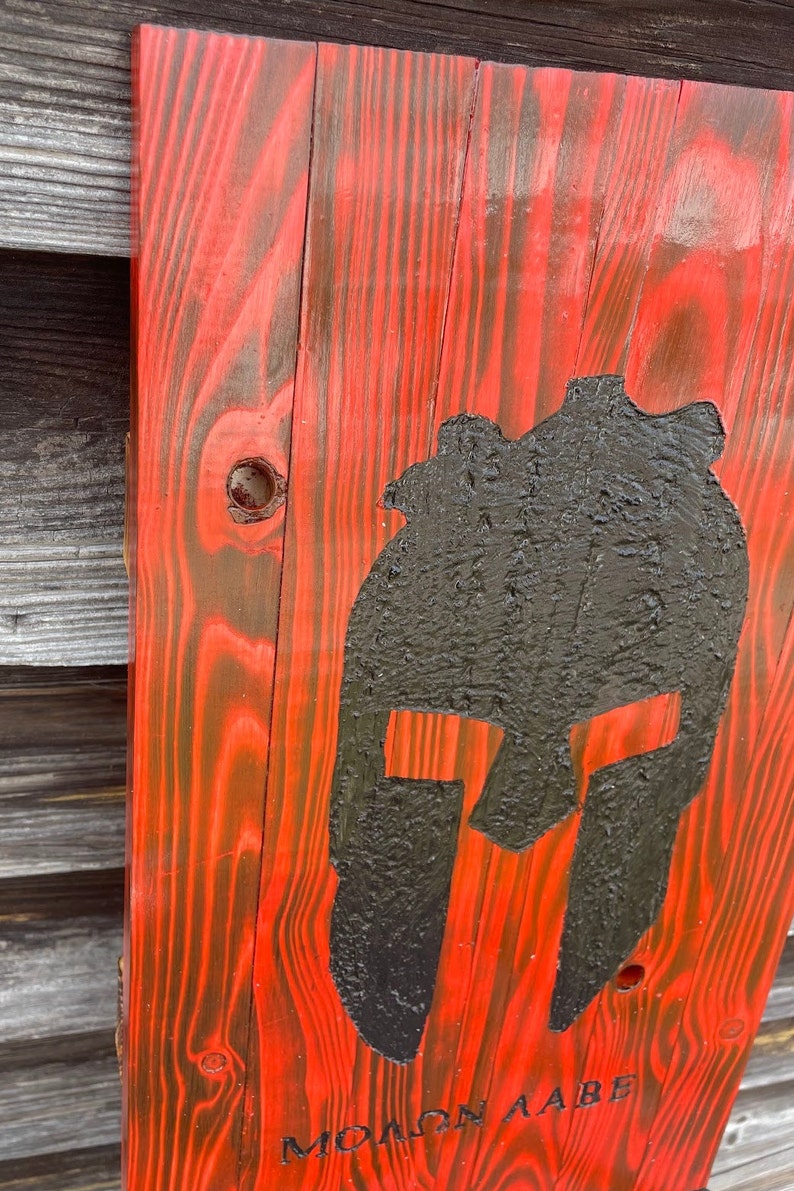 Spartan "come and Take Them" Wooden Flag Wall Art - Etsy