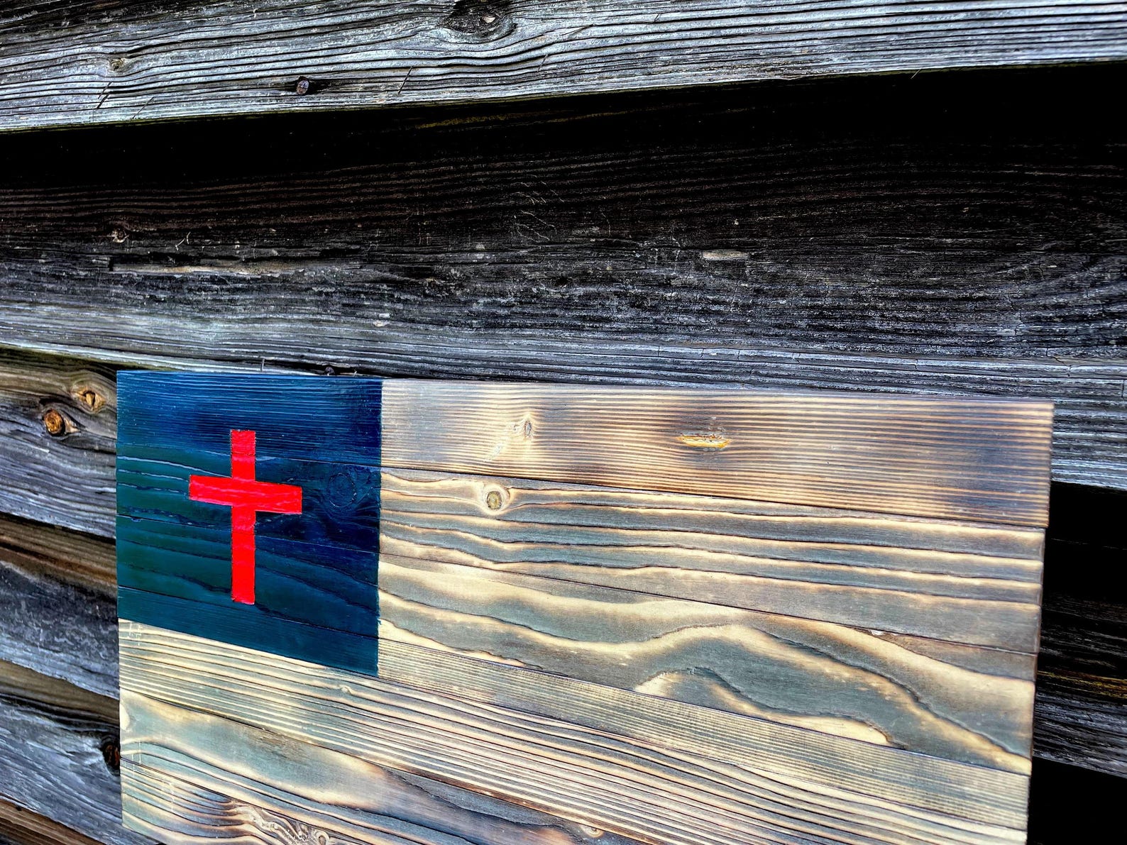 Handmade Wooden Christian Flag: Faith-based Home Decor - Etsy