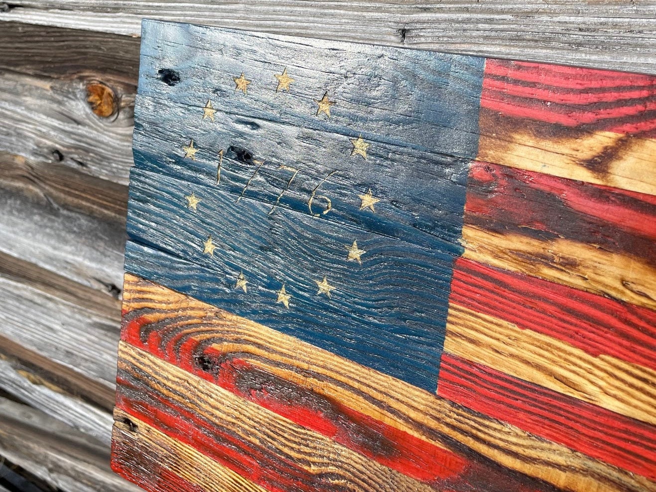 Handmade 1776 Wooden Flag: Rustic Reclaimed Lumber Wall Art - Etsy