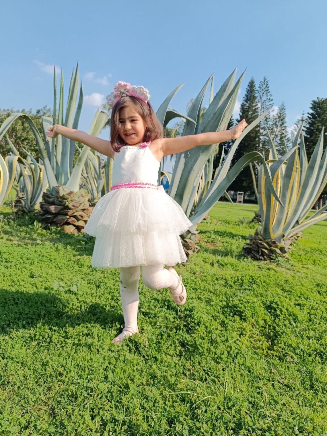 Kids White Princess Costume Dress, Girl Boho Toddler Wedding Dress ...