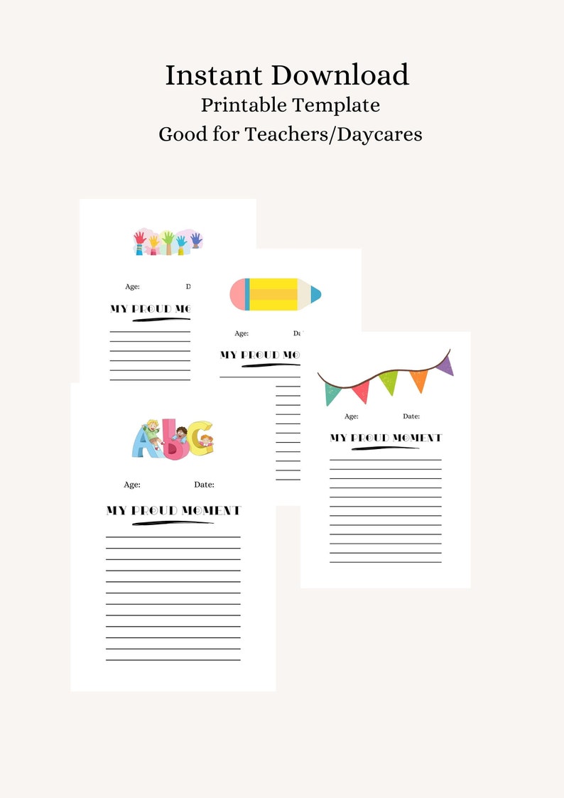 Printable Teachers Template, Printable Daycare Template, Children's ...