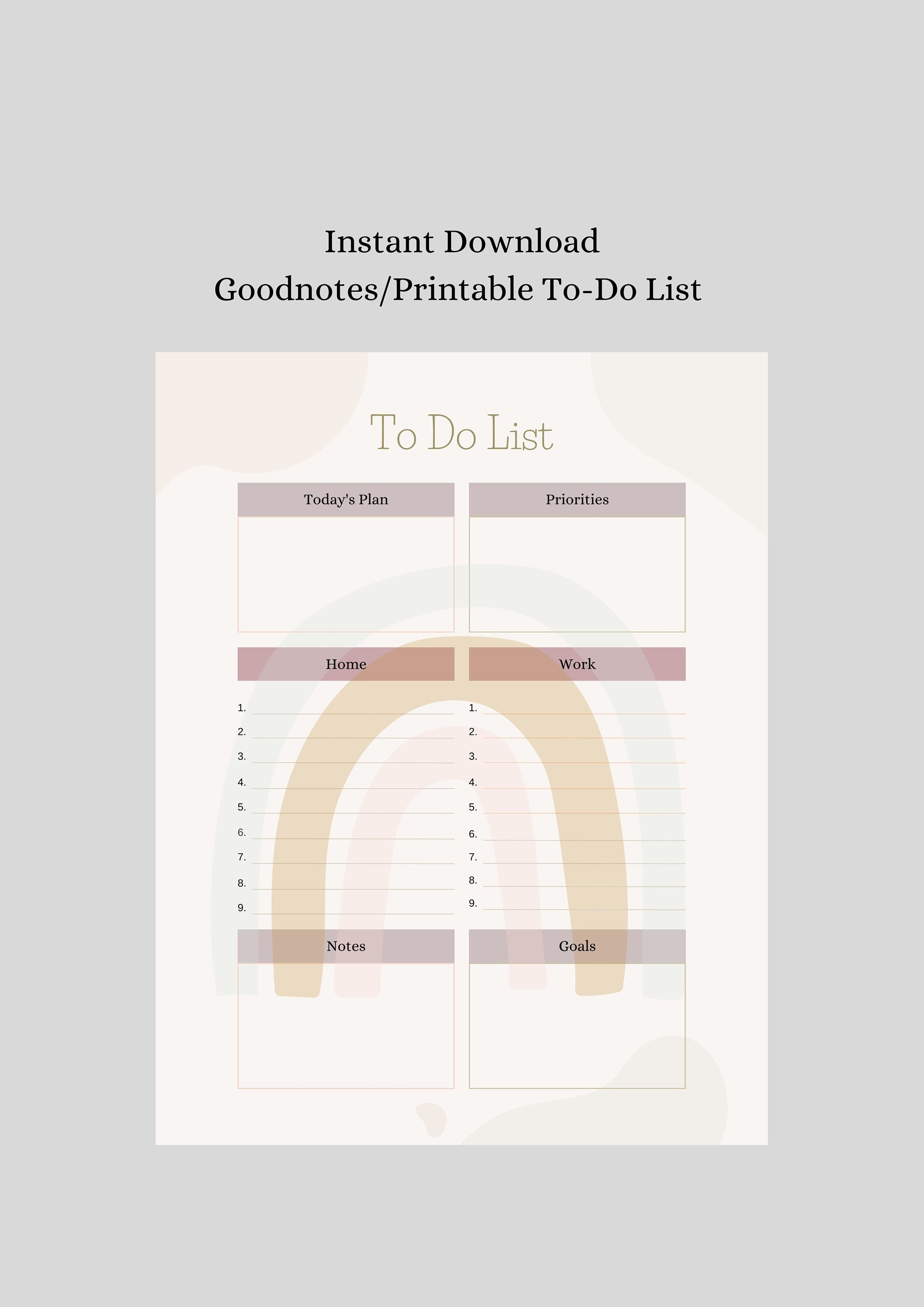 Work From Home to Do List, Printable to Do List, Goodnotes to Do List ...