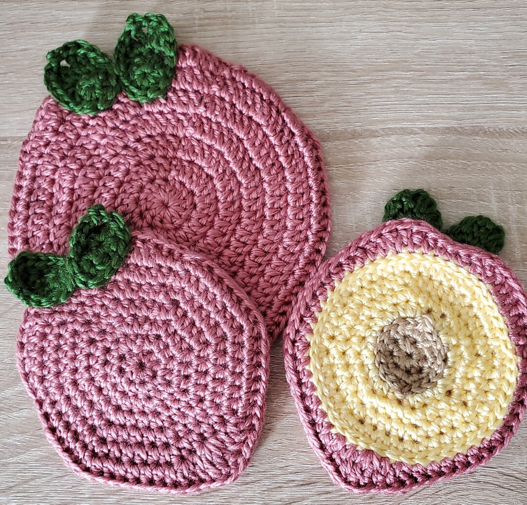 Crochet Peach Coaster & Hot Pad **PATTERN ONLY** - Etsy