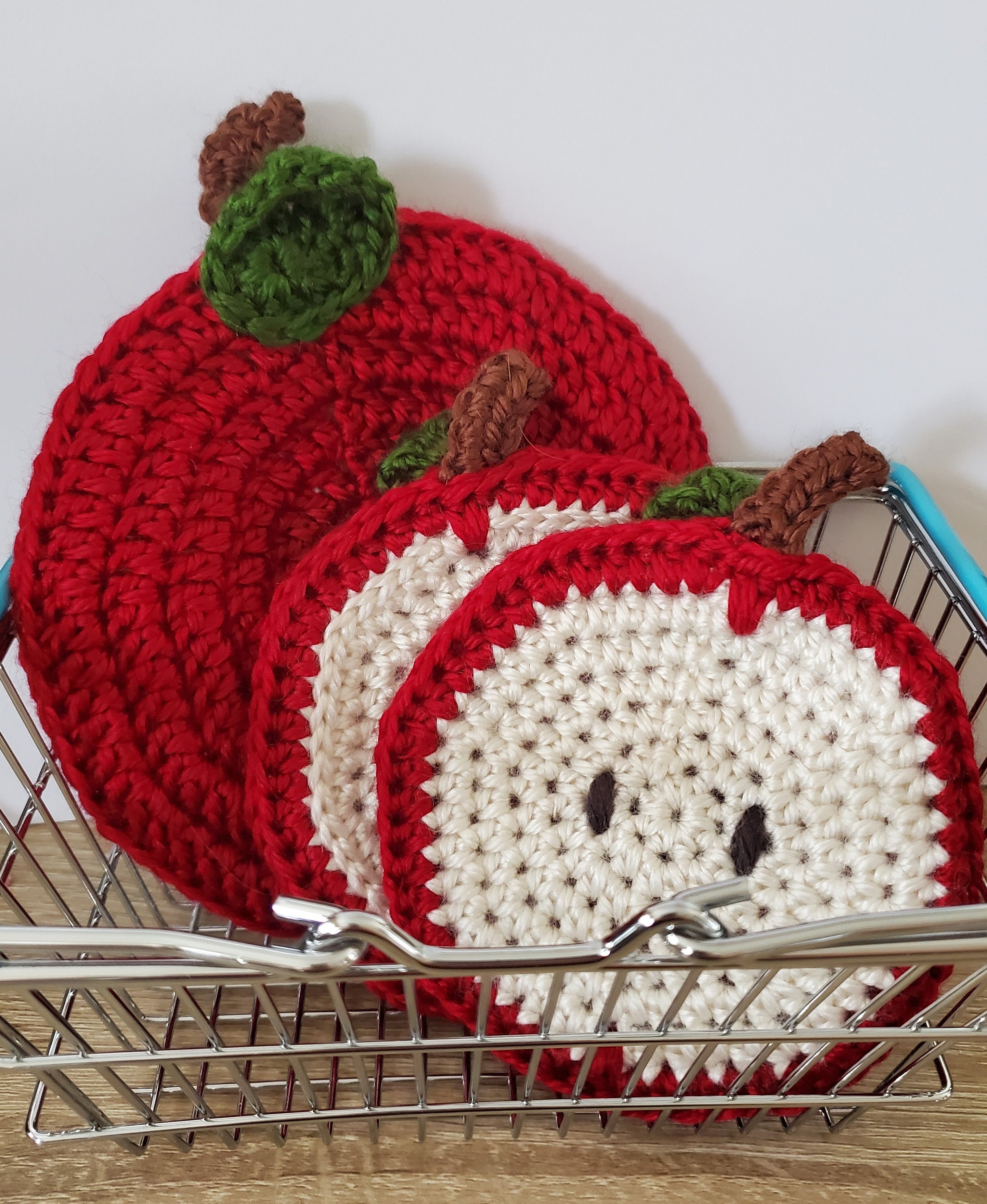Crochet Apple Coaster and Hot Pad **PATTERN ONLY** - Etsy
