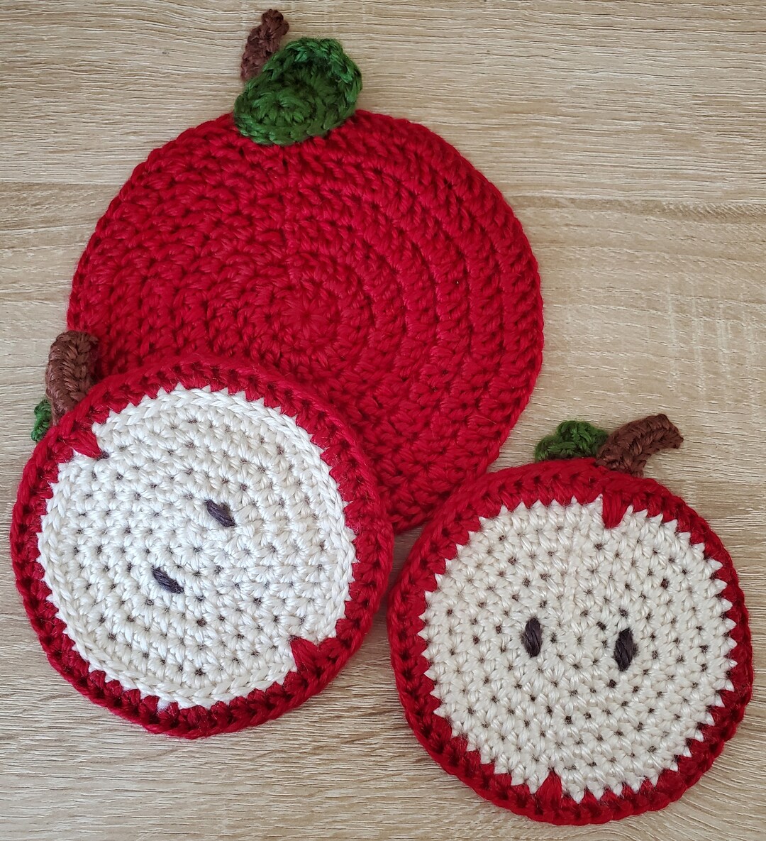 Crochet Apple Coaster and Hot Pad **PATTERN ONLY** - Etsy
