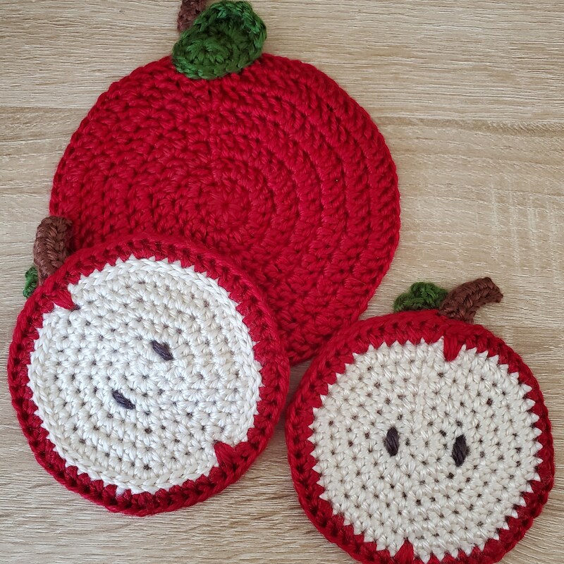 Apple Coasters - Etsy