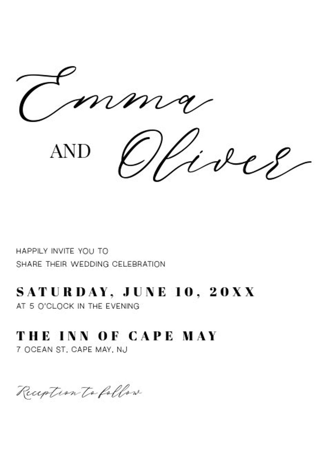 Simple Elegant Wedding Invitation, Editable Templett Wedding Invitation ...