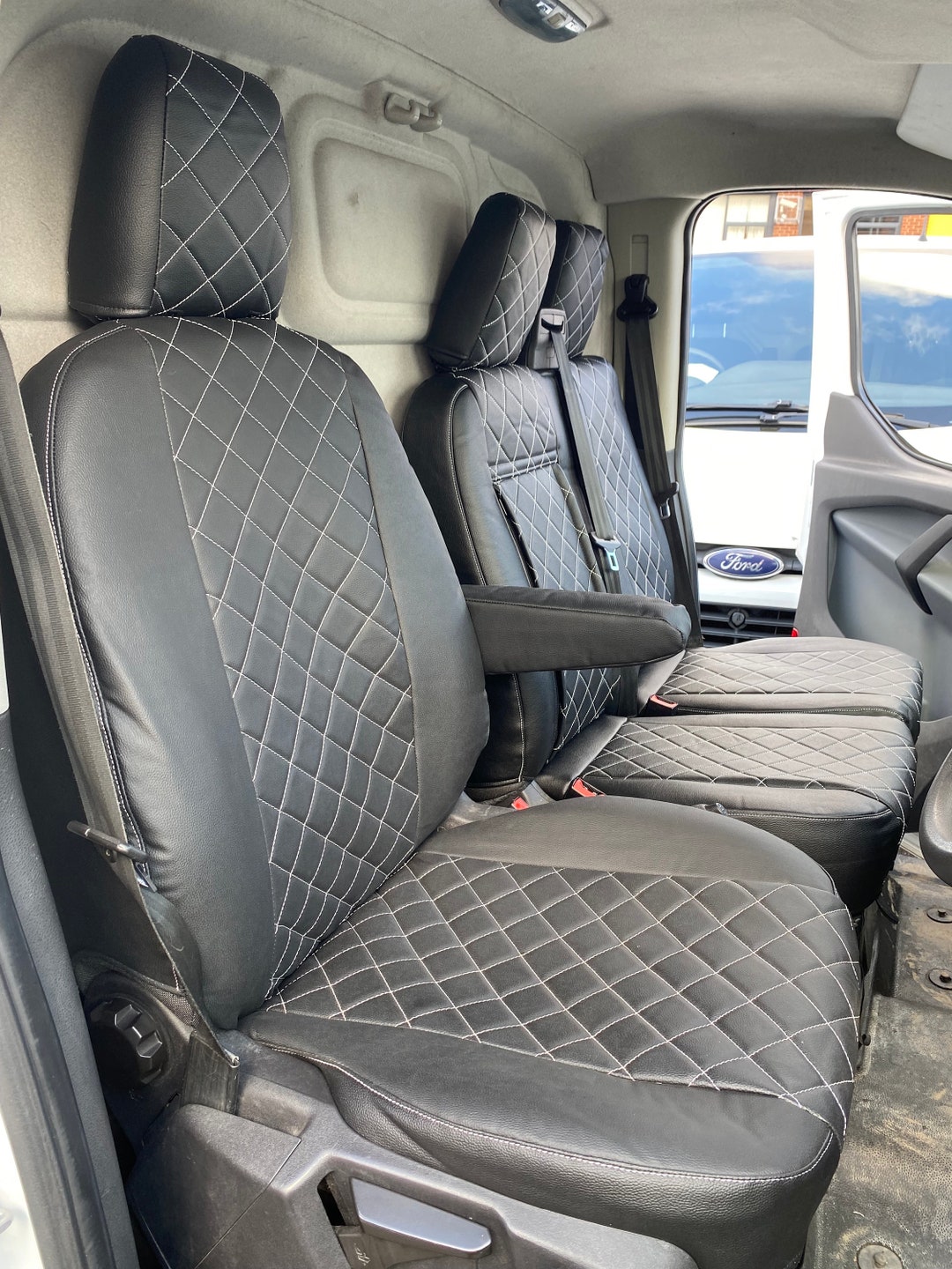 Ford Transit Custom - Leather Look - Front Made to Measure Seat Covers ...