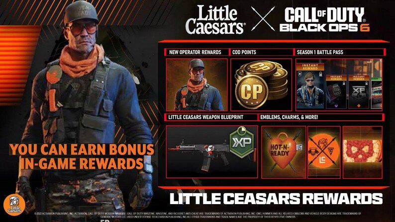 Call of Duty Black Ops 6 BO6 Little Caesars Promo Codes FAST DELIEVRY ...