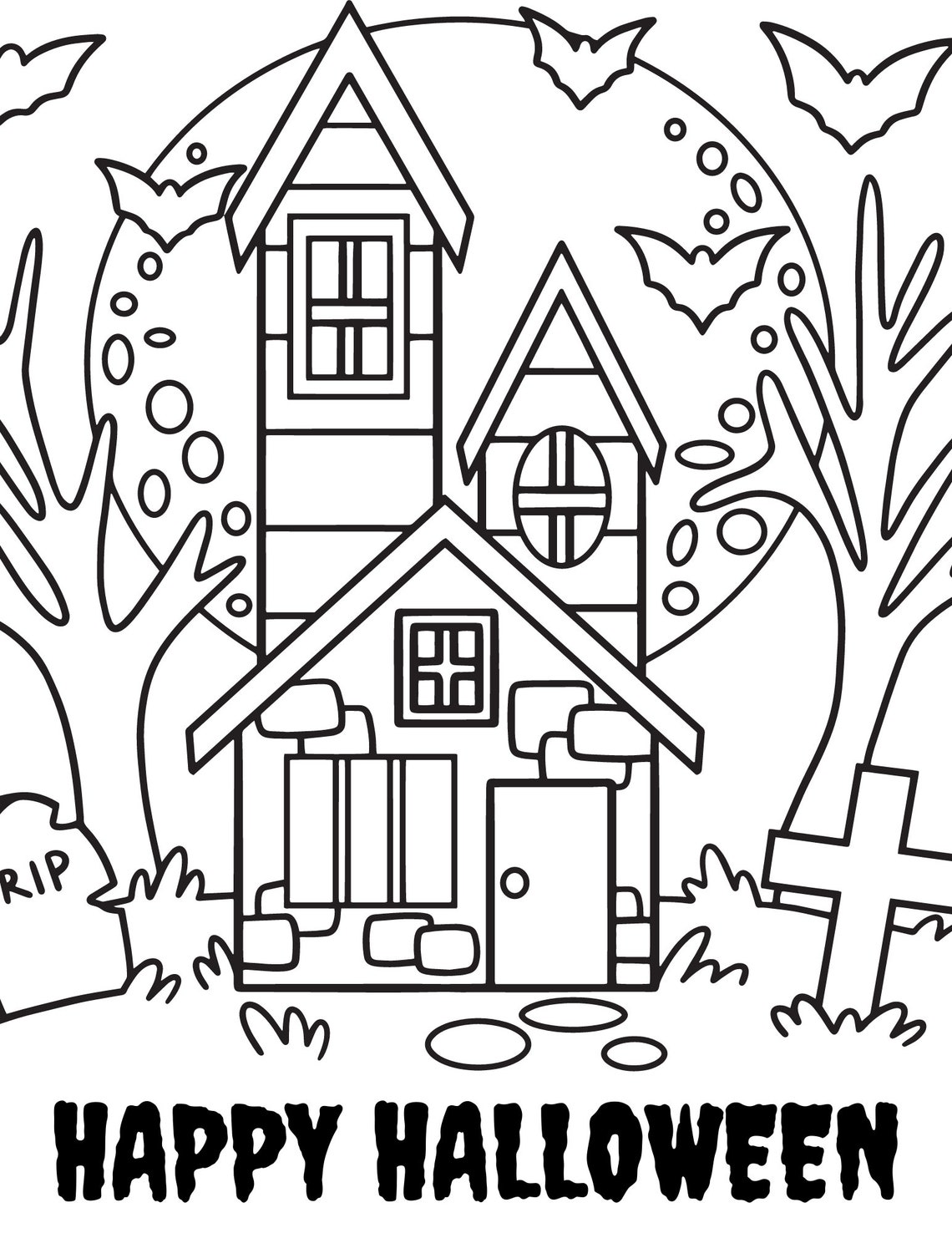 Halloween Stationary and Coloring Pages for Kids - Etsy