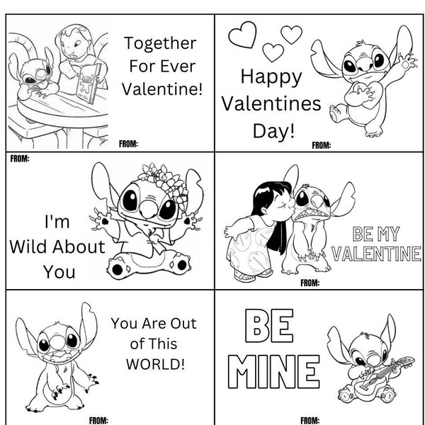 Stitch Valentine Card - Etsy