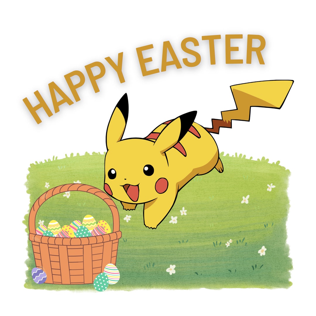 Pikachu Happy Easter PNG - Etsy
