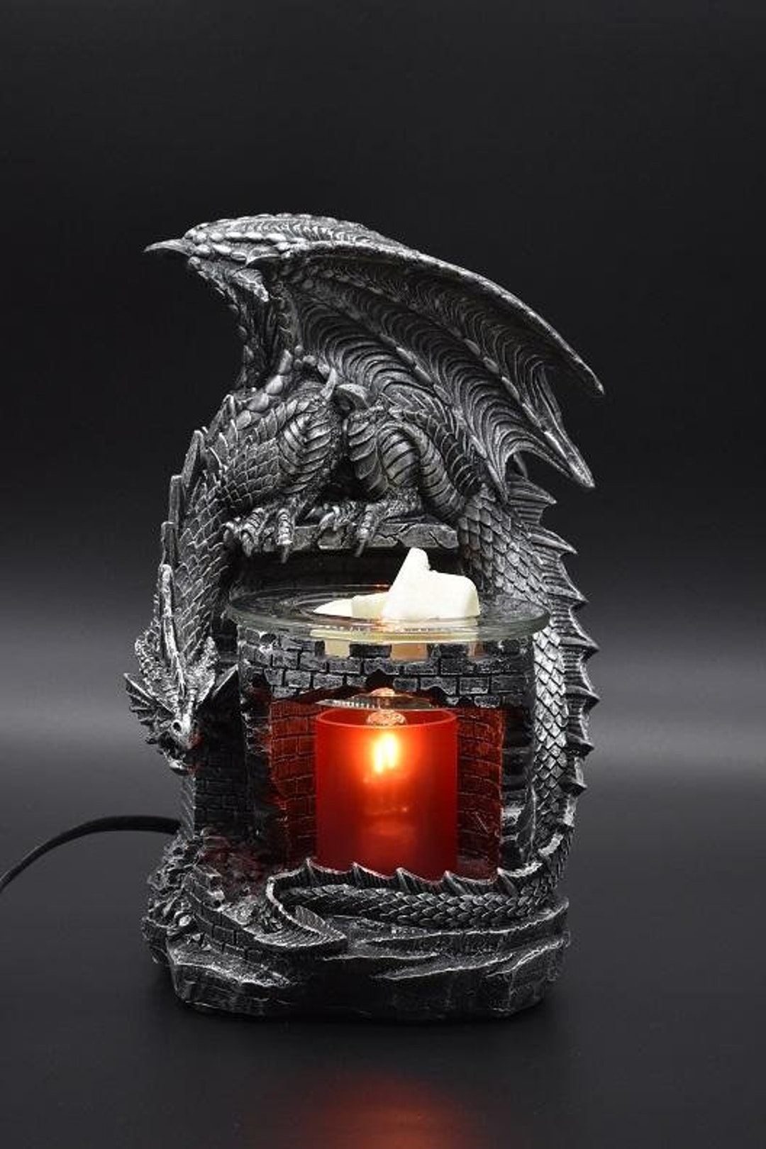 Spike Tailed Black Dragon Poly Resin Aroma Wax Warmer - Etsy