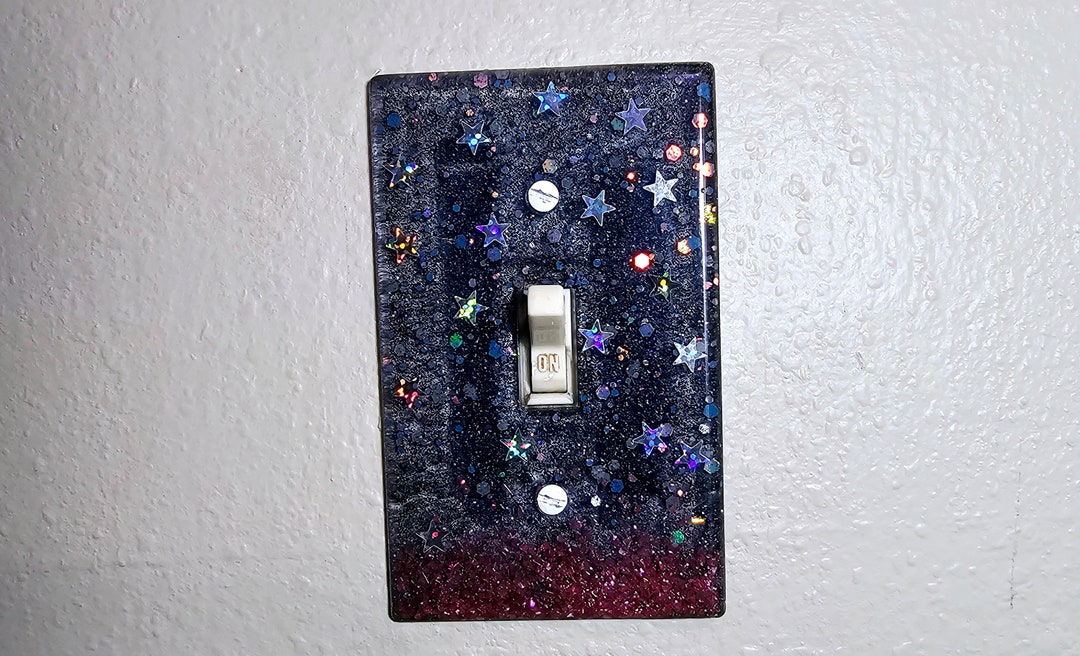 Galaxy Glitter Stars Light Switch Plate - Etsy