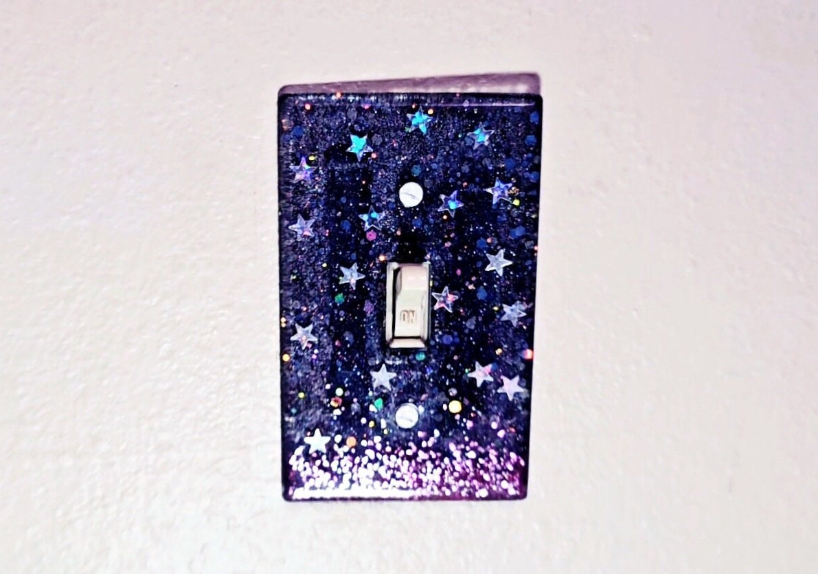 Galaxy Glitter Stars Light Switch Plate - Etsy