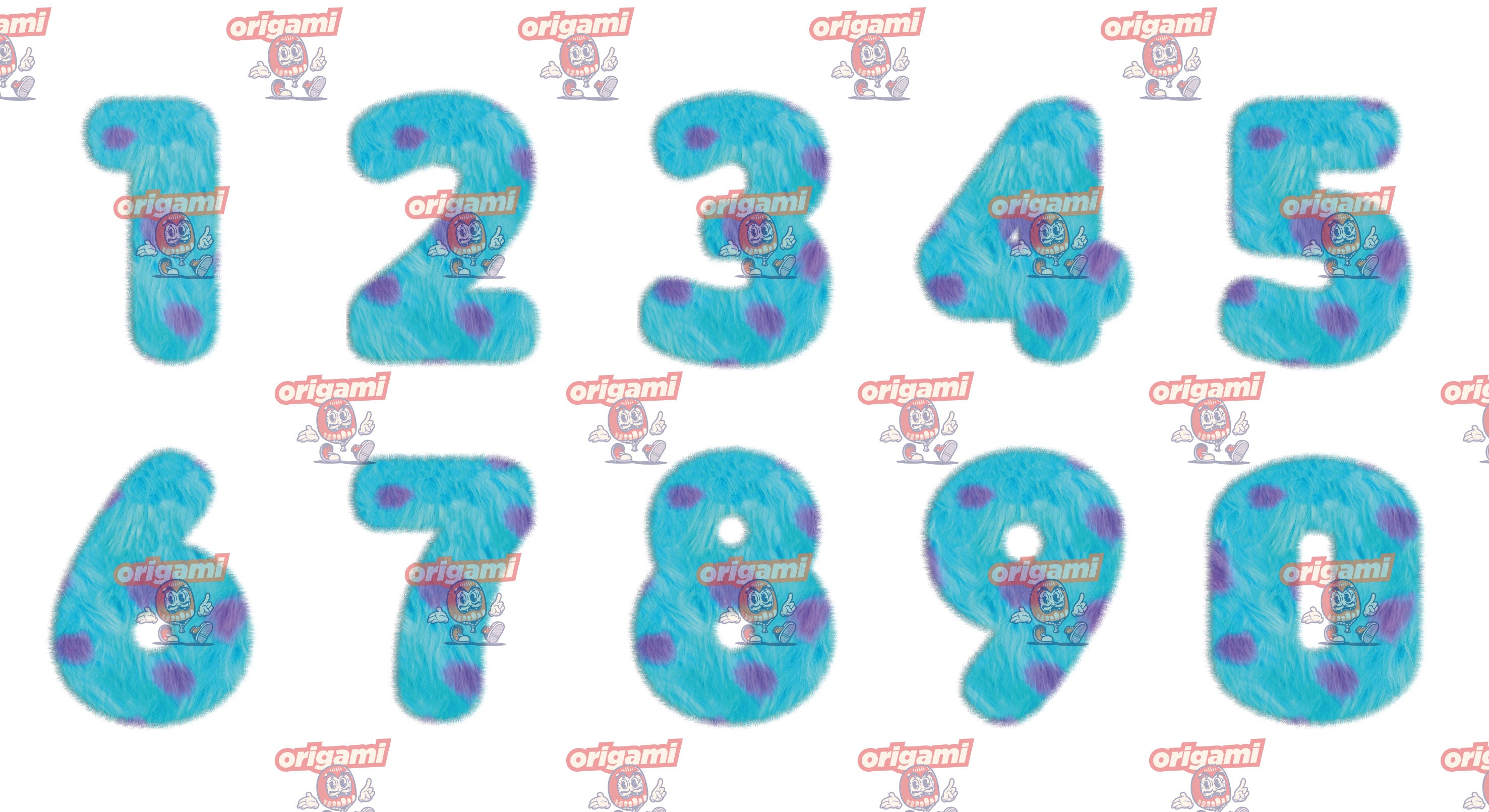 Monster Inc Applique Numbers