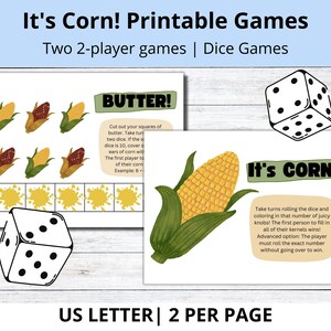 It's Corn Printable Games | 2 Classroom Dice Games | Kids Math Counting ...