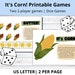 It's Corn Printable Games | 2 Classroom Dice Games | Kids Math Counting ...
