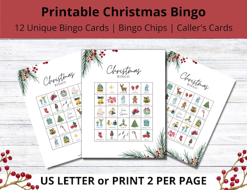 Printable Christmas Bingo Cards | Party Game | Fun Family Games ...