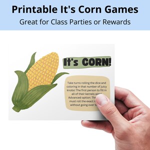 It's Corn Printable Games | 2 Classroom Dice Games | Kids Math Counting ...