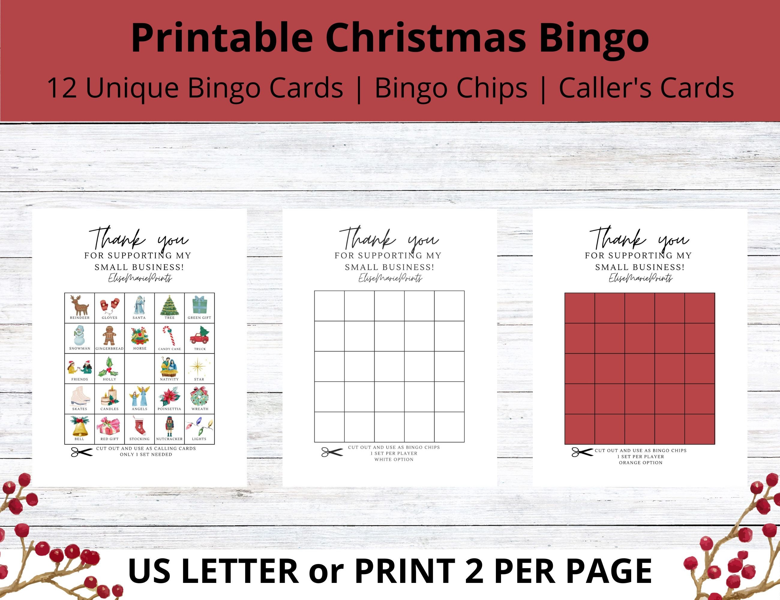 Printable Christmas Bingo Cards | Party Game | Fun Family Games ...