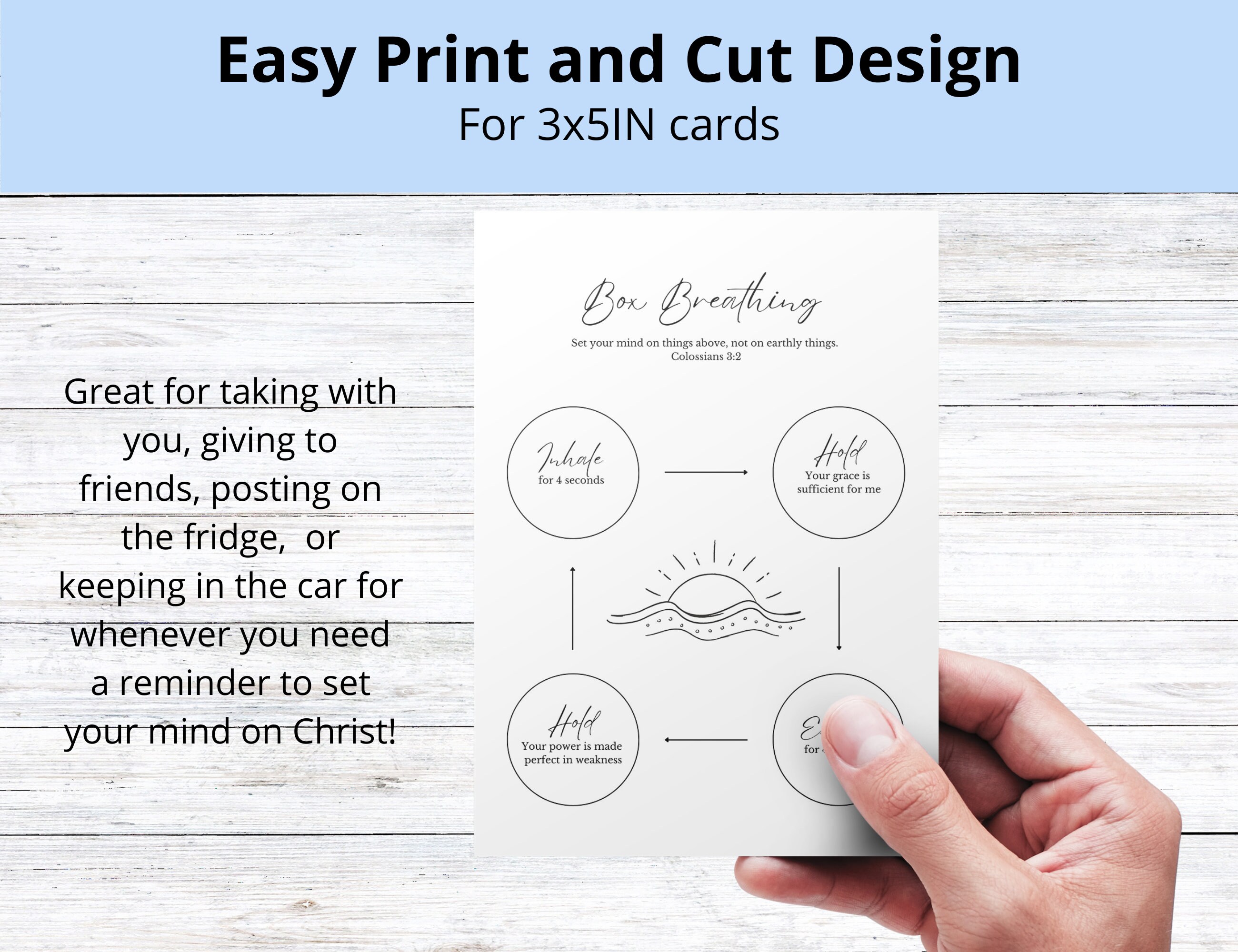 Christian Box Breathing Poster and Cards | Biblical Scripture ...