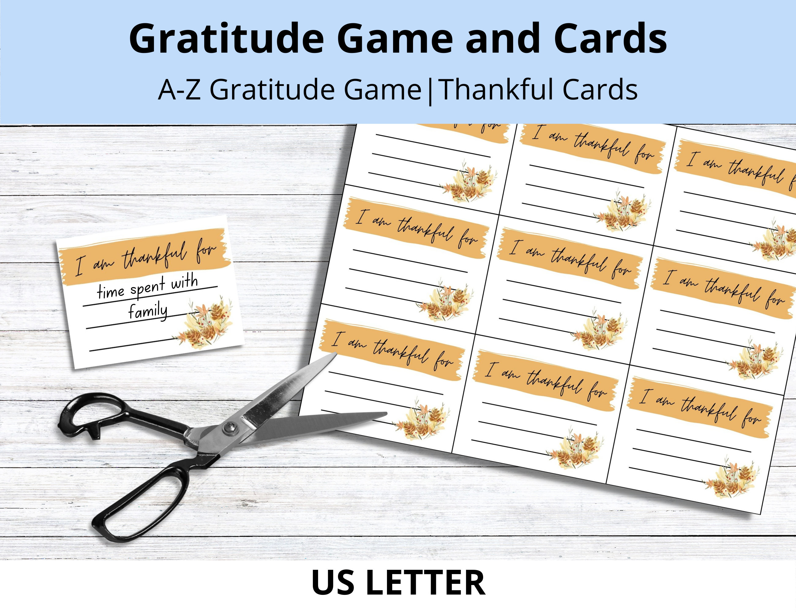 Thanksgiving Game | Gratitude A-Z Activity | Thankful Printable Games ...