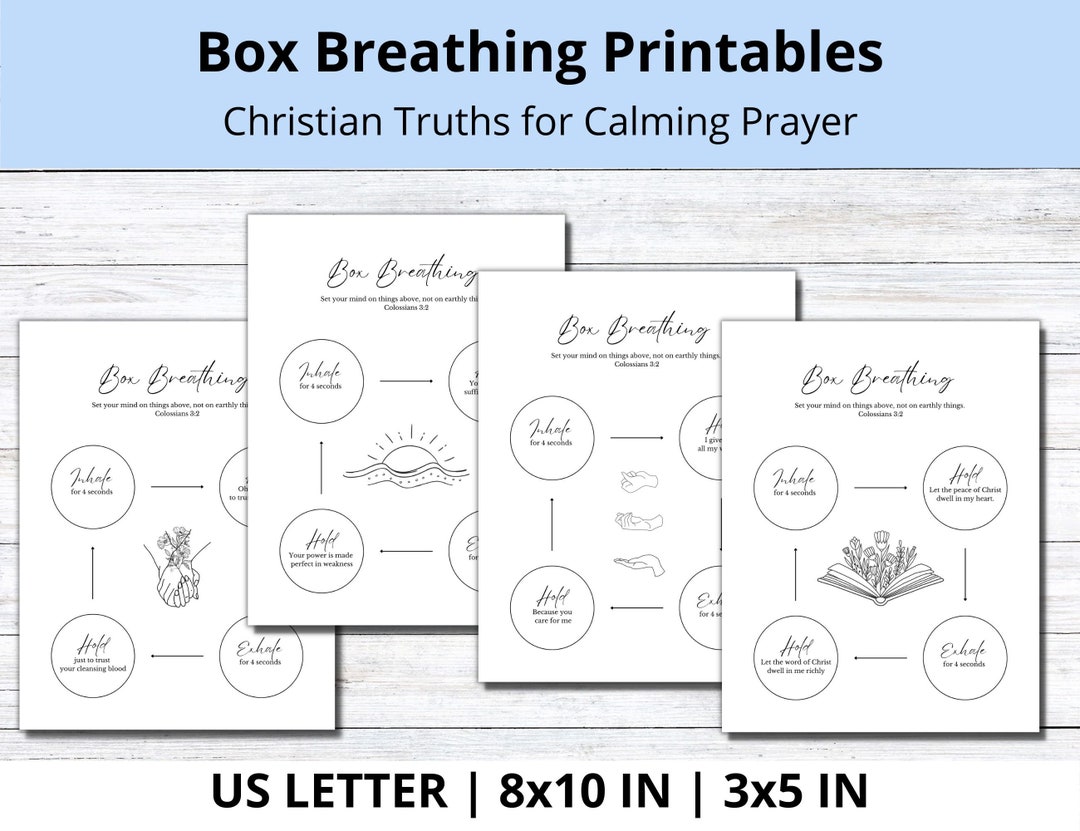 Christian Box Breathing Poster and Cards | Biblical Scripture ...