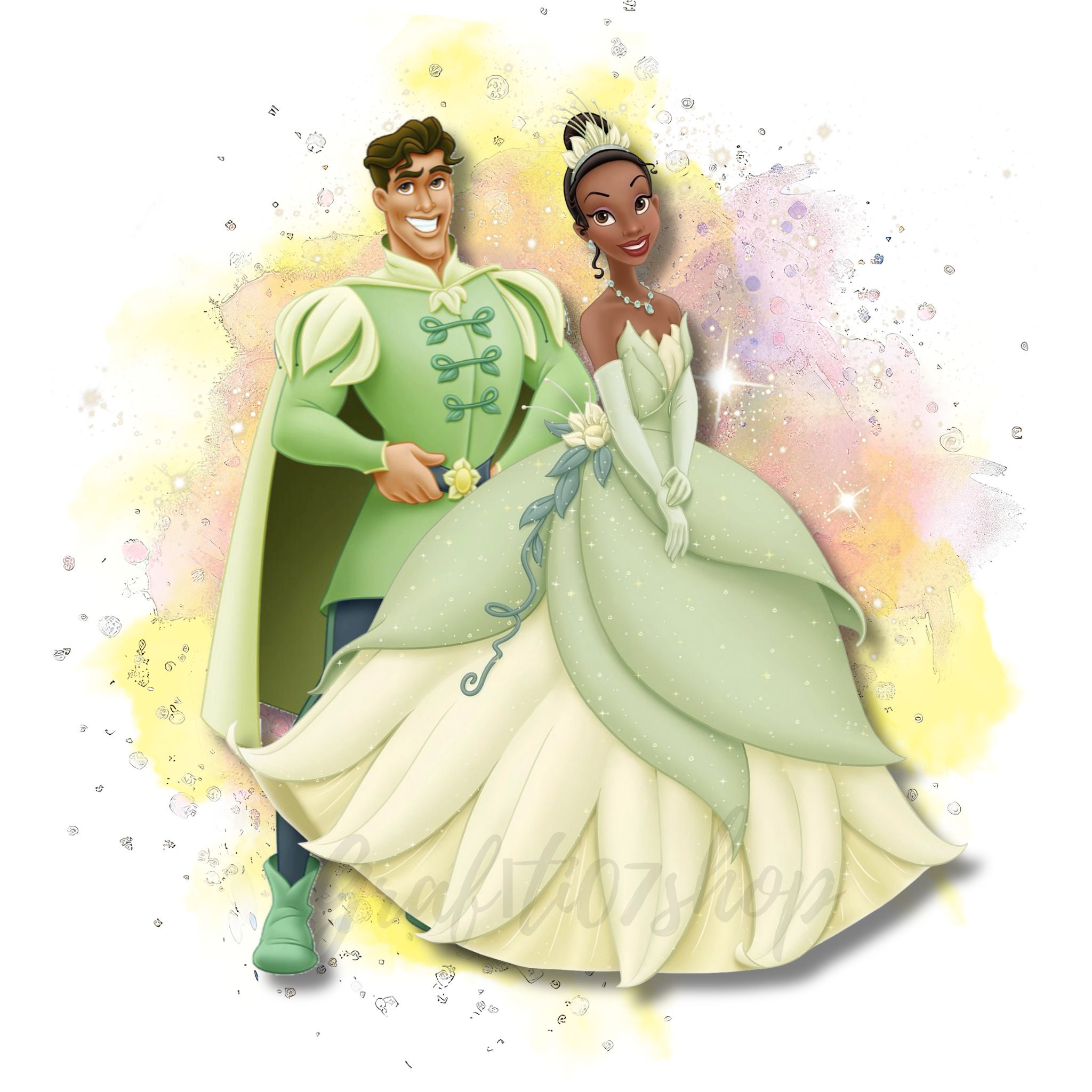 Princess Tiana Png, Prince Naveen Clipart, Watercolor Design, Princess ...