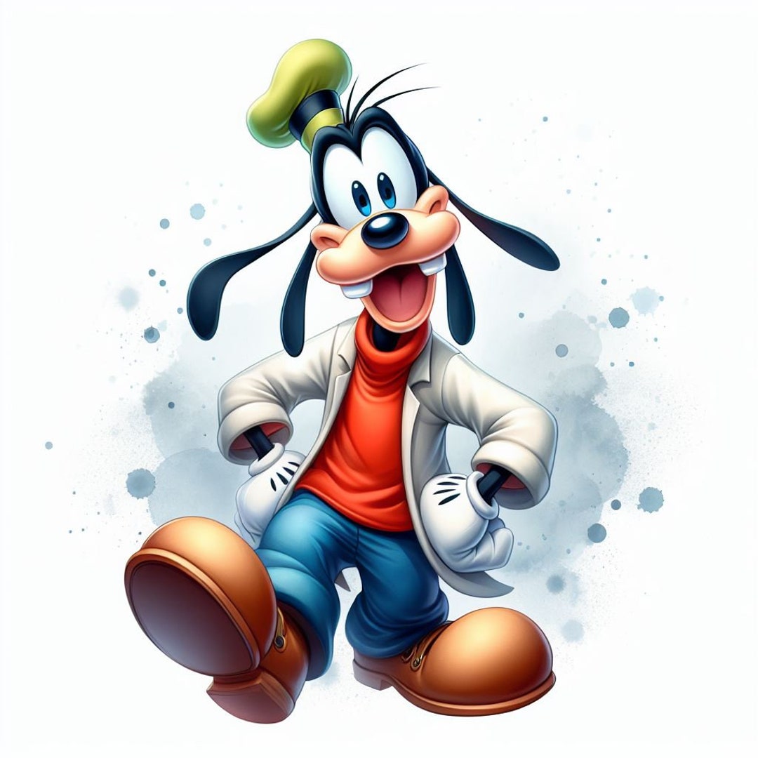 Goofy Png, Watercolor Design, Cute Dog, Transparent Background, Clipart ...