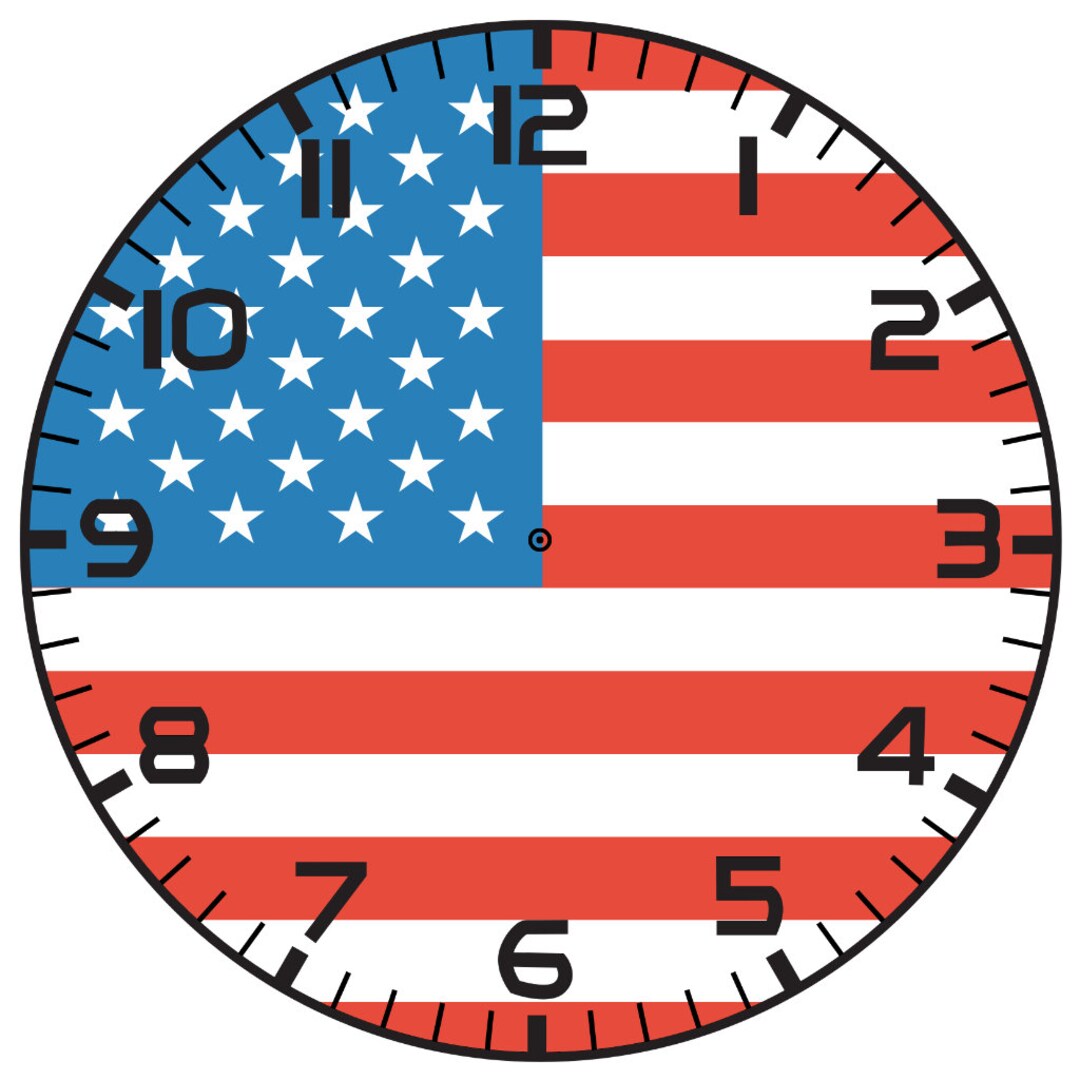 Usa Themed Wall Clock, Wall Clock, Wall Clock Svg, Wall Clock Png ...