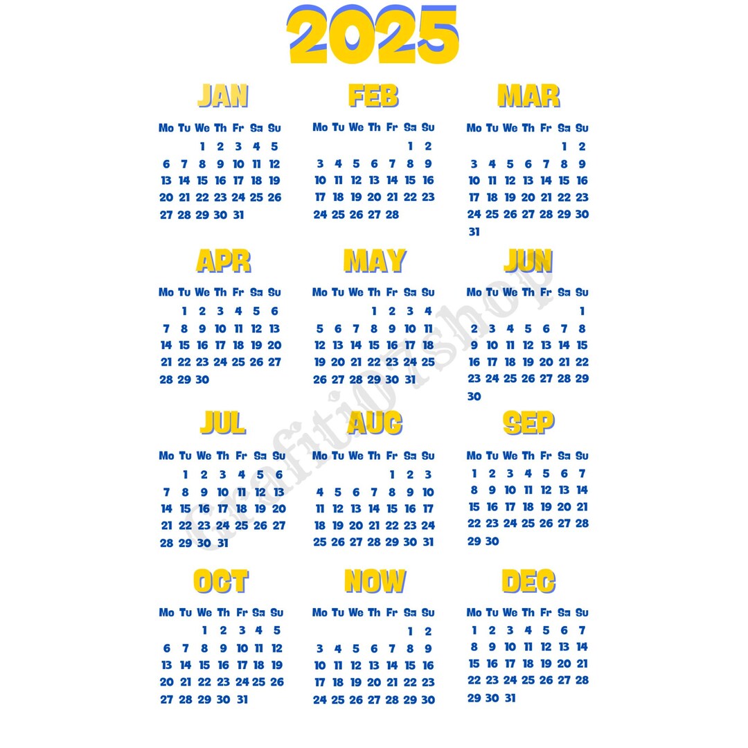 2025 New Calendar, Annual Calendar, Calendar Png, Transparent ...
