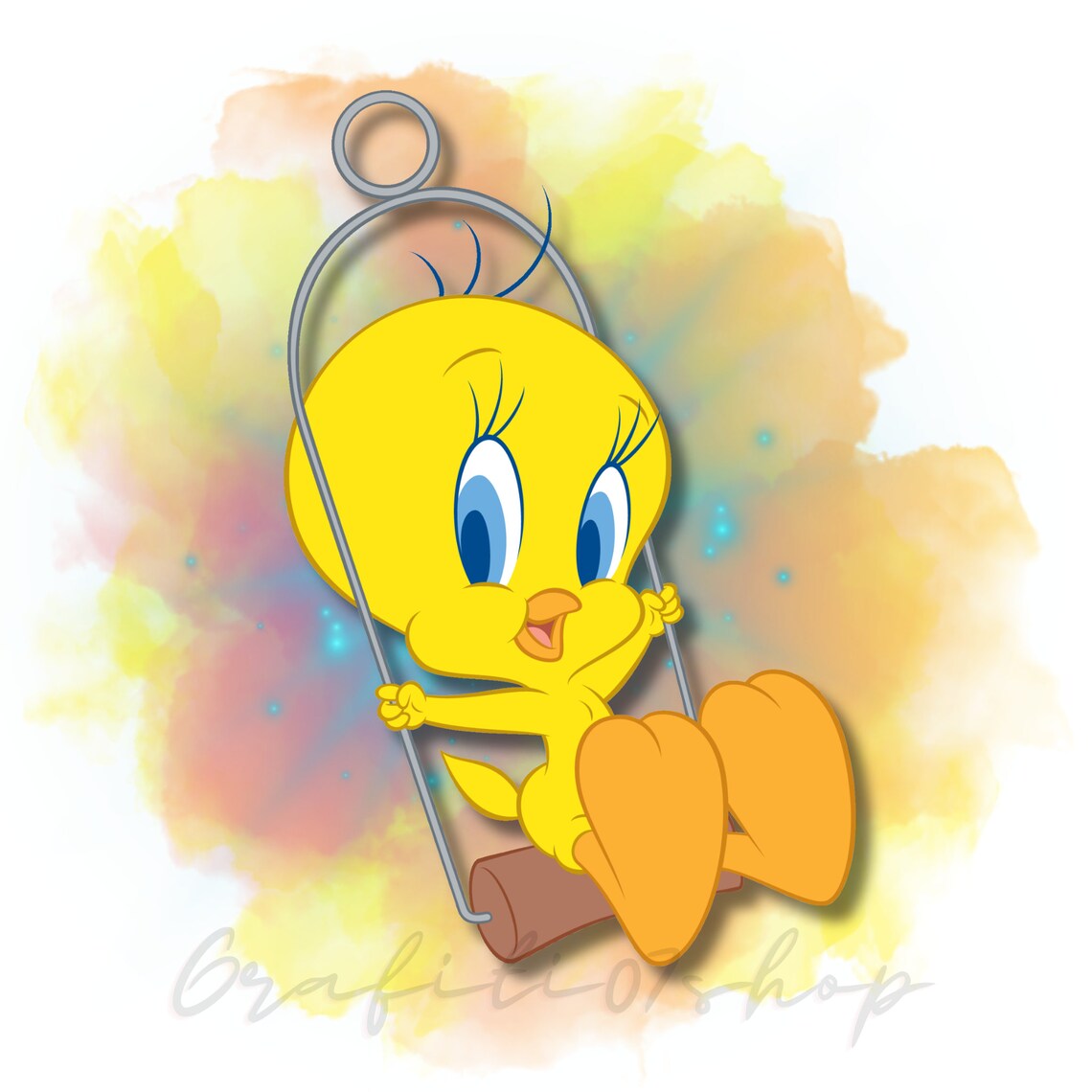 Tweety Clipart, Tweety Watercolor Design, Tweety Transparent Background ...