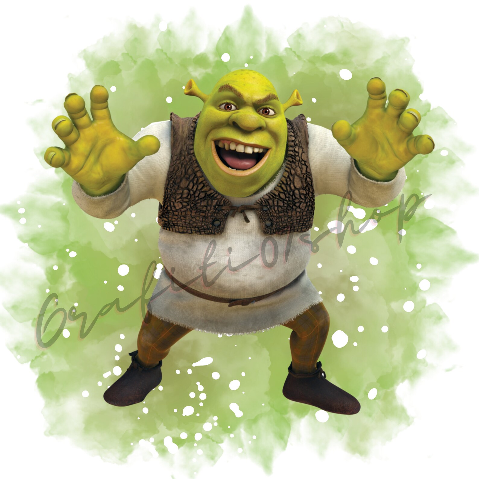 Shrek Watercolor Design Shrek Clipart Shrek Png - Etsy