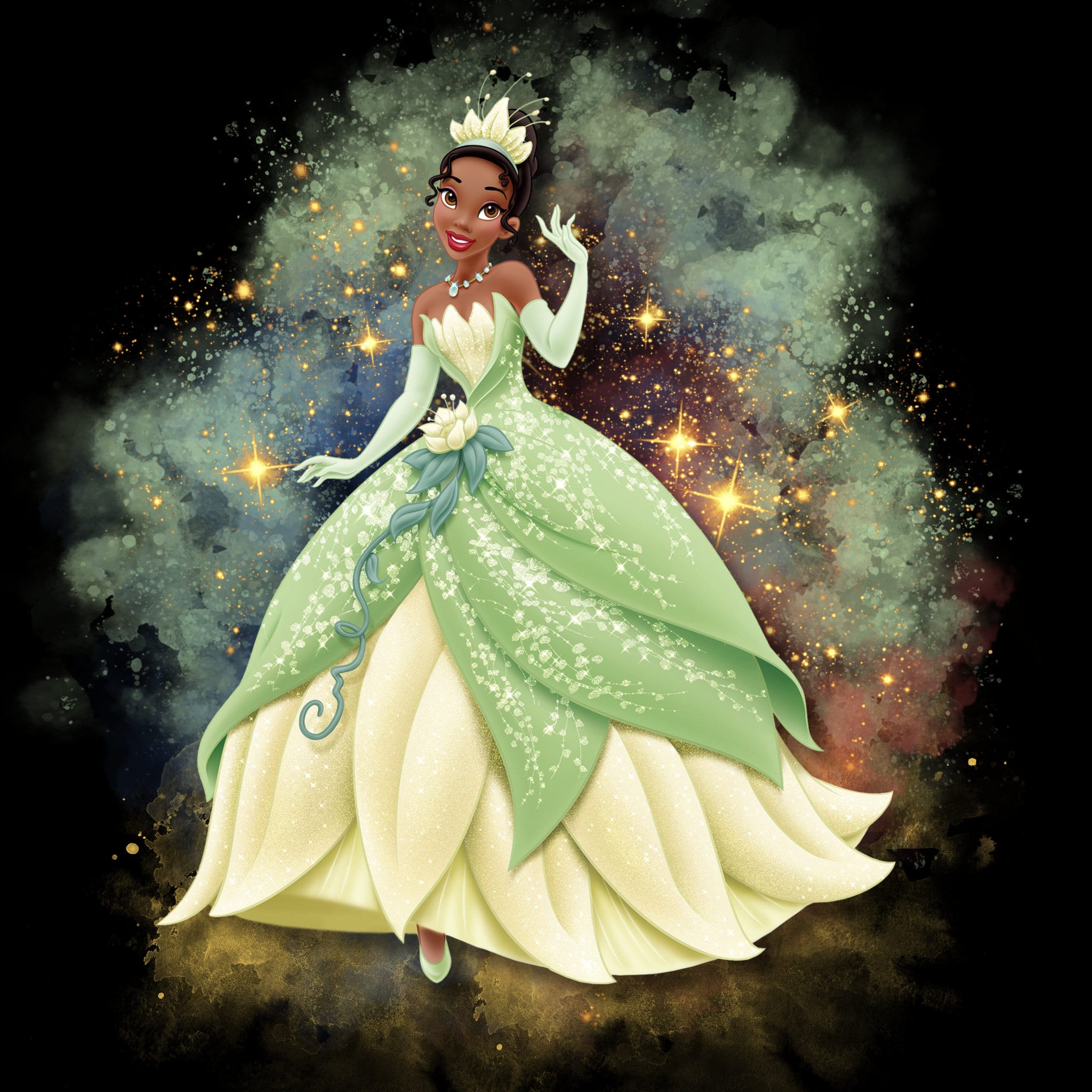 Princess Tiana Watercolor Design, Tiana Transparent Background Design ...