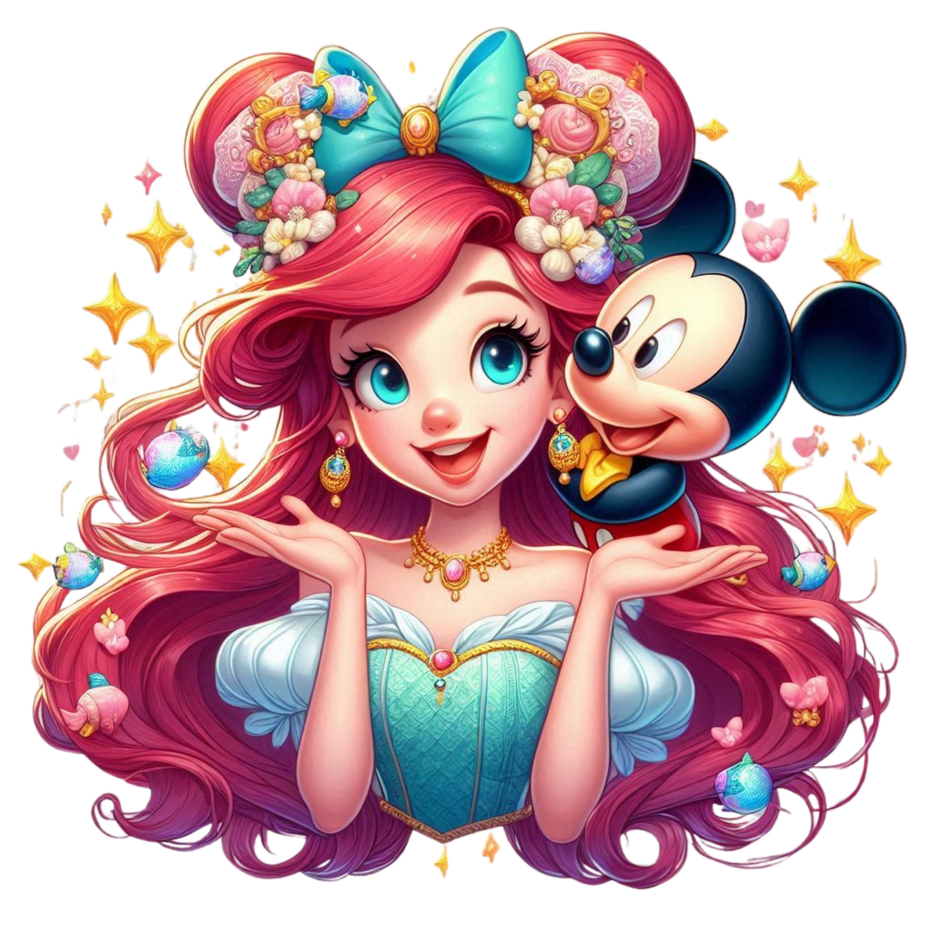 Mickey Mouse Png, Princess Ariel Png, the Little Mermaid, Transparent ...