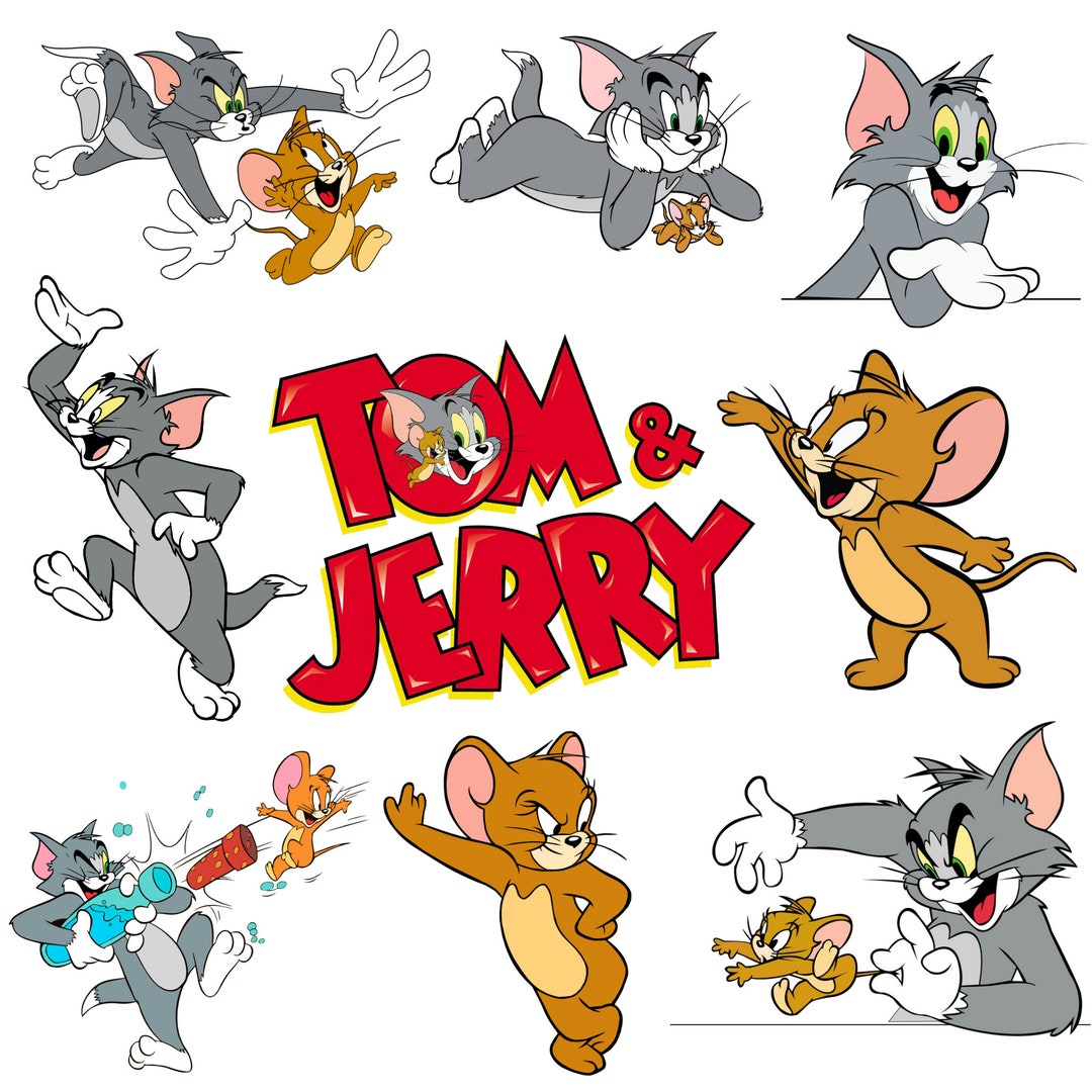 Imágenes Prediseñadas de Tom y Jerry silueta de Tom y Jerry - Etsy México