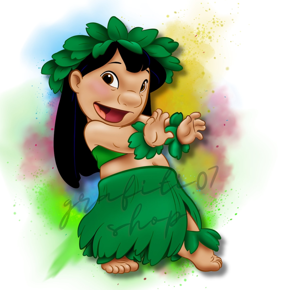 Lilo and Stitch Watercolor Design, Lilo Clipart, Lilo Png Design ...