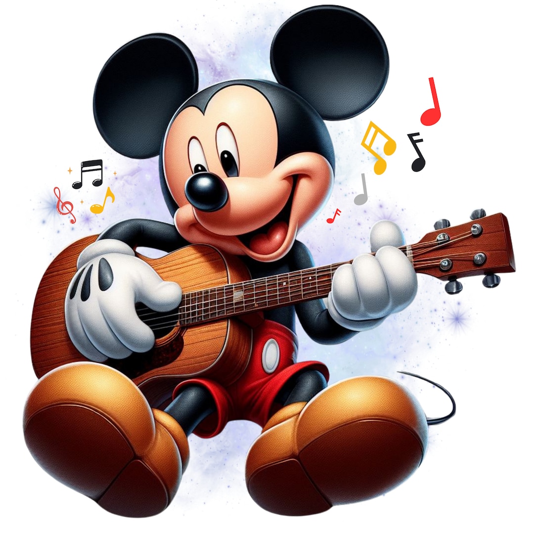 Mickey Mouse Playing Guitar, Mickey Mouse Png, Transparent Image, High ...