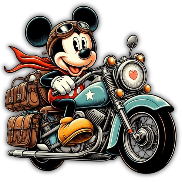Mickey on Motorcycle Png - Etsy UK