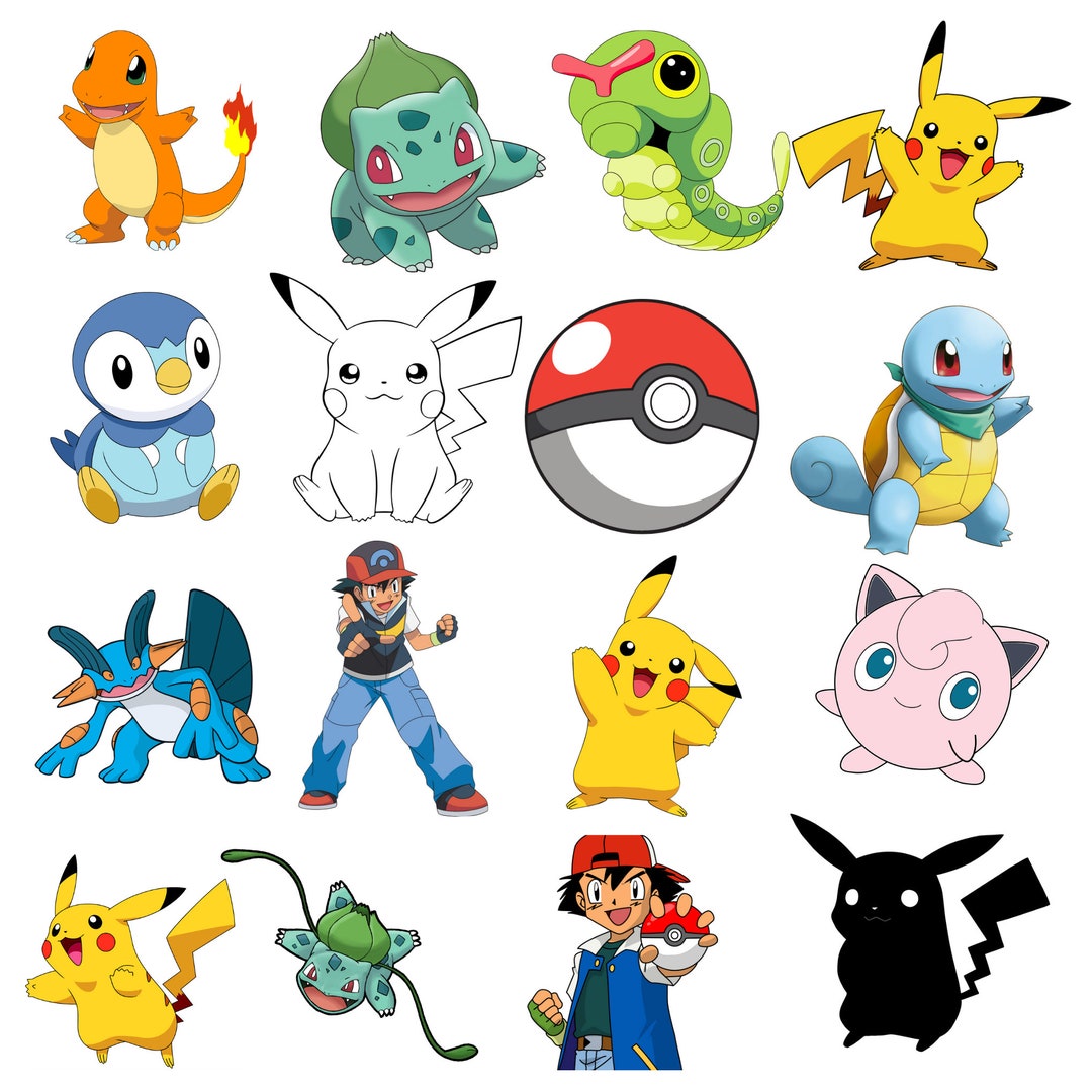 Pokemon Cartoon Characters Pokemon Png Package Pokemon - Etsy