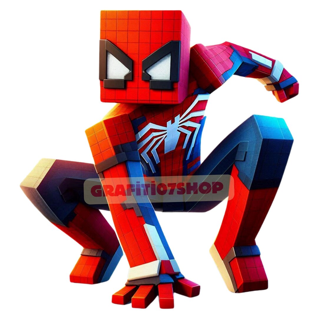 Spiderman, Pixel Art Design, Png File, Spiderman Clipart, Superhero Png ...