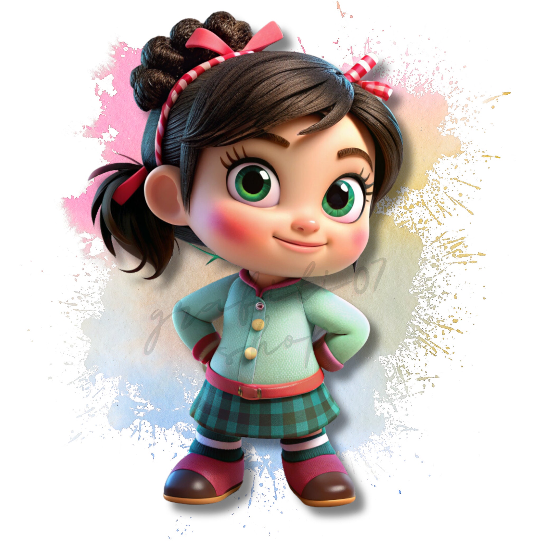 Vanellope Png, Watercolor Design, Clipart, Sublimation Image, Printable ...