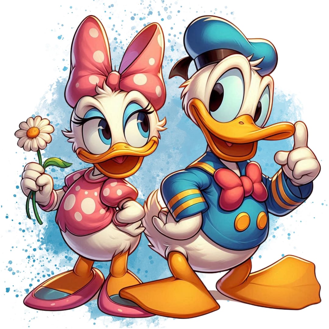 Pato Donald png, Pato Daisy png, diseño de acuarela, fondo transparente ...