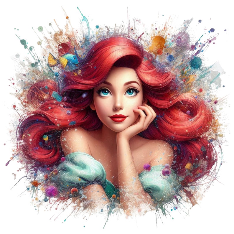 The Little Mermaid Png, Princess Ariel, Clipart, Watercolor Design ...