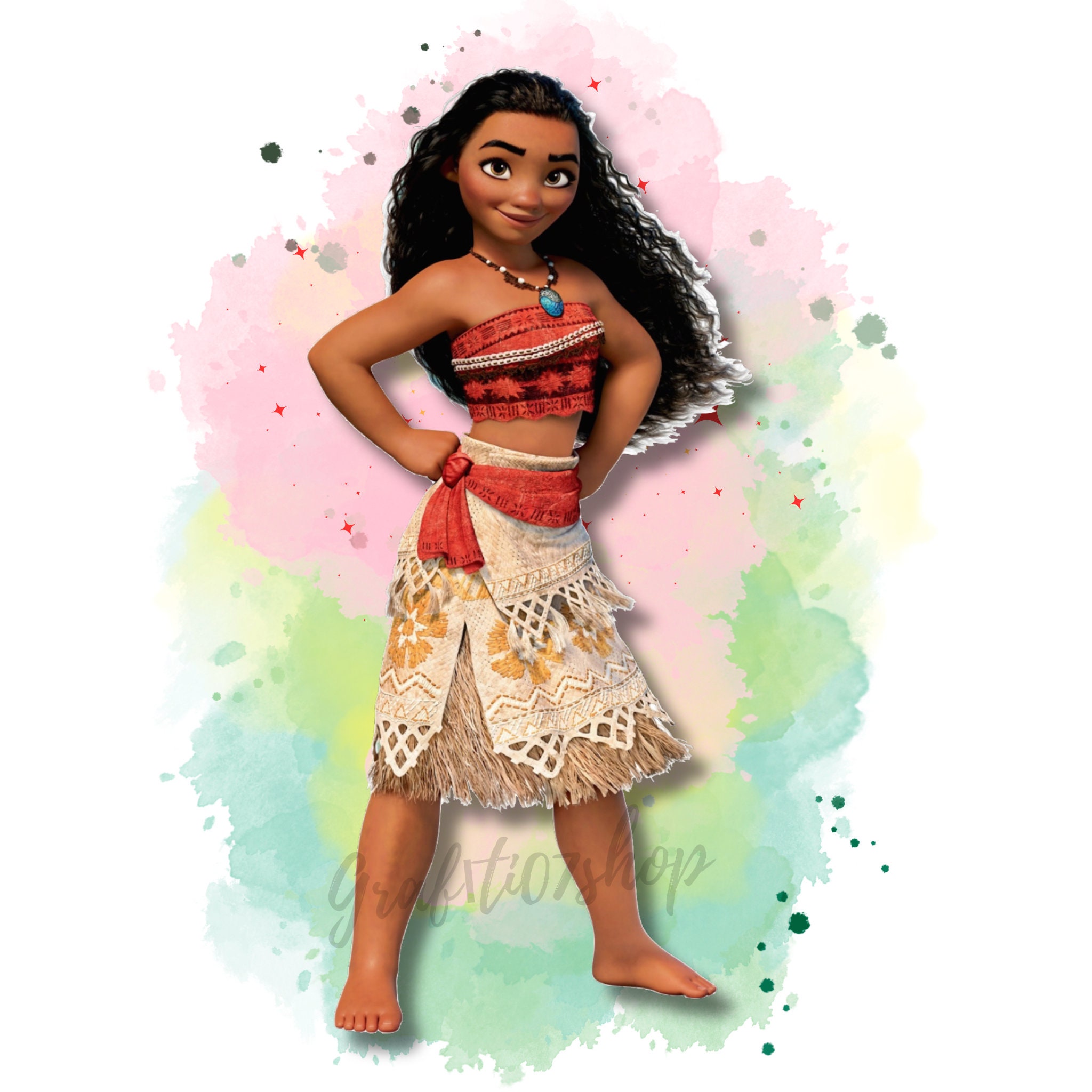 Princesa Moana png, diseño de acuarela, clipart, Moana png, princesa ...